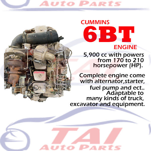 Diesel 6BT Japanese Engine Parts Cummins Long Block For Truck Bus Generator